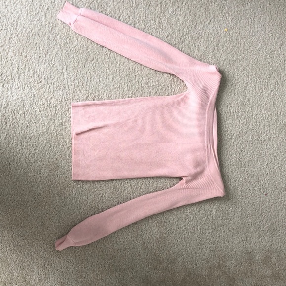 Guess | Sweaters | Off The Shoulder Soft Pink Guess Sweater | Poshmark